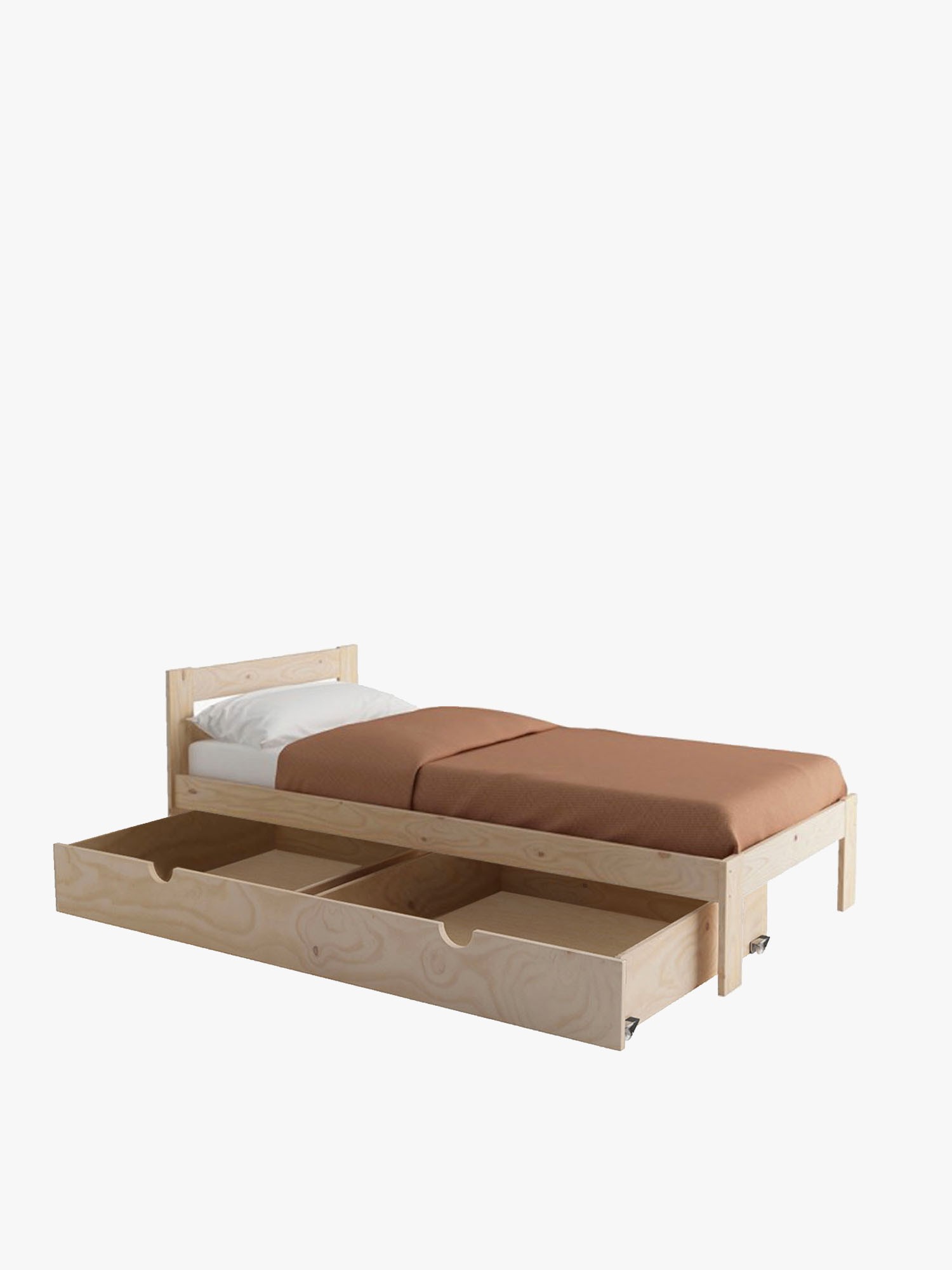 Camas simples com arrumação de madeira | LUFE